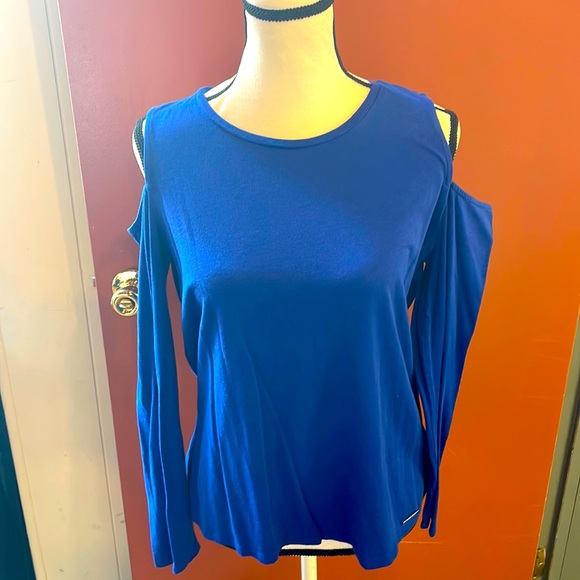 Michael Kors | Tops | Micheal Kors Royal Blue Cold Shoulder Top | Poshmark